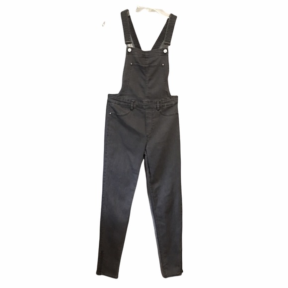 Jeans | Black Bib Overalls Coveralls Leg Zipper Metal Accents Euc ...